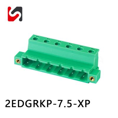 China SHANYE BRAND 2EDGRKP-7.5/7.62 300V 7.62mm pitch pluggable terminal bloco macho e fêmea fio para fio melhor preço fornecedor à venda