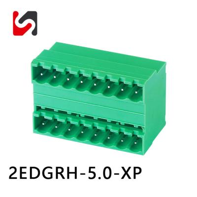 China SHANYE BRAND 2EDGRH-5.0 5.0mm pitch Phoenix conector de bloco de terminal ligável macho fêmea para PCB à venda