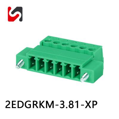 China SHANYE BRAND 2EDGRKM-3.81 3.81mm pitch pcb conector plug em blocos terminais macho fêmea fio para fio à venda