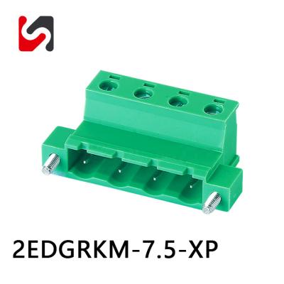 中国 SHANYE BRAND 2EDGRKM-7.5 7.62 7.5mmピッチ 90度プラグイン可能な端末ブロック 男性 UL競争価格 販売のため