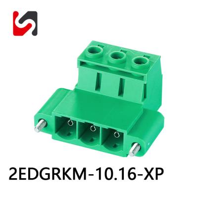 China SHANYE BRAND 2EDGRKM-10.16 10.16mm pitch 90 graus bloco de terminal conectavel masculino feminino para conectar fio preço competitivo à venda
