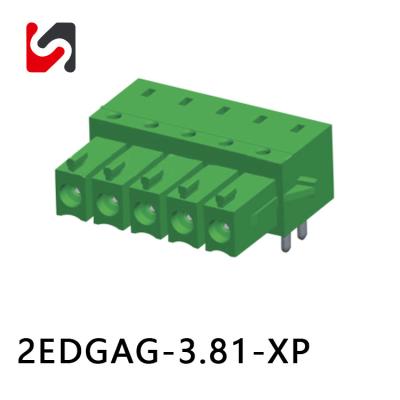 China Controles Industriais 300V PCB Conector de Bloco de Terminal Plugável 3.81mm à venda