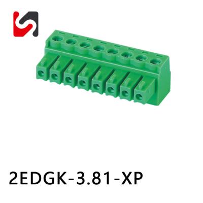 China 3.81mm 300V 8A Conector de bloco de terminal plug-in plugável à venda