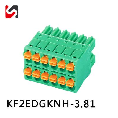 China 3.81mm Pitch Sem parafusos Plugável Elétrico Din Rail Terminal Bloco à venda