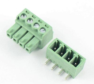 China Compact Green Screw Terminal Blocks with 3.96mm Pitch and Copper Alloy Contacts à venda