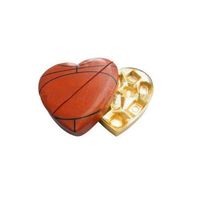 China Heart Shape With Football Painted Leather Box For Chocolate factory
