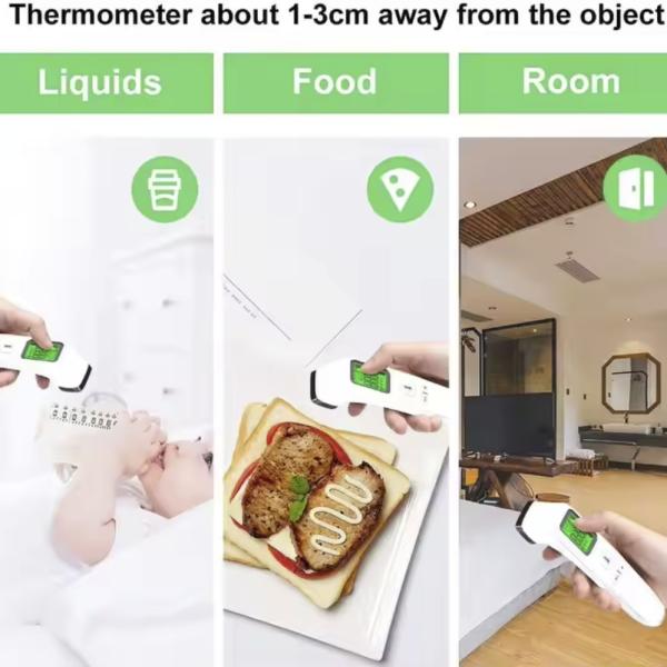 Quality Auto Shut Off Digital Forehead Thermometer 3VDC With Colour Changing Display for sale
