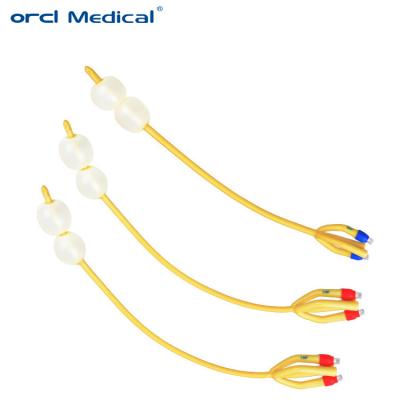 Cina 4 Way doppio pallone catetere Foley monouso silicone rivestito 40cm lunghezza in vendita