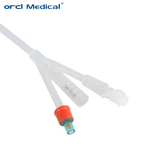 Catetere Foley monouso sterile 100% in silicone rivestito 3 vie Catetere di silicone Foley di tipo standard