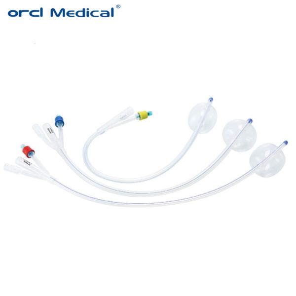 Medical Silicone Coated Foley Catheter Adult Urethral Catheter Tube in 1-Way 2-Way 3-Way Options