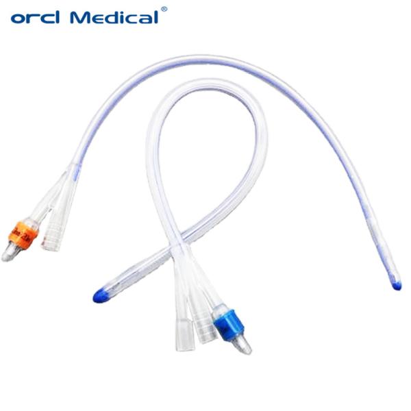Medical Silicone Coated Foley Catheter Adult Urethral Catheter Tube in 1-Way 2-Way 3-Way Options
