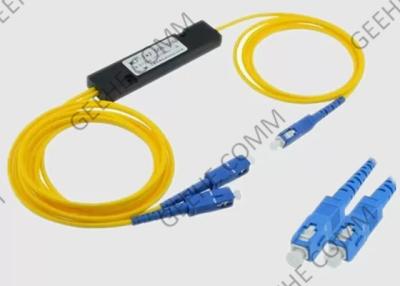 China Outdoor blockless 1.5M SC/APC Fiber Optic Cable Splitter 2 In Out for sale