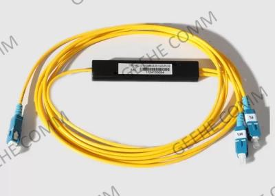 China Outdoor blockless 1.5M SC/APC Fiber Optic Cable Splitter 2 In Out for sale
