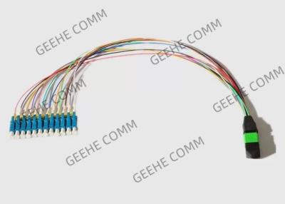 중국 0.9 밀리미터 단일모드 12 핵심 MPO To12 LC 광 패치 코드 판매용