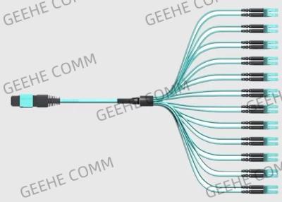 중국 12x LC 두 부분으로 된 OM4 광섬유 케이블에 대한 50/125 다중 모드 MPO 판매용
