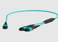 China 3.0mm 100G OM4 MPO Fiber Cable 16F to 2x8F Distribution Trunk for Data Center for sale