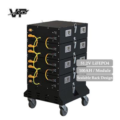 China IP20 VP Sistema de armazenamento de energia doméstica 51.2V/100AH Solução de rack prontamente renovável à venda