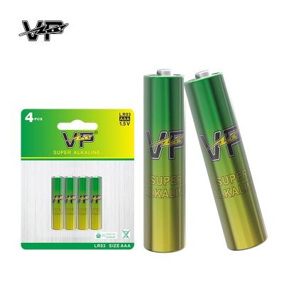 China Bateria Alcalina VP Tamanho AAA Sem Mercúrio 130Minutos LR03 AM4 Segura e Durável à venda