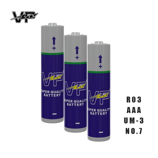 Quality VP R03 Carbon Zinc Dry Cell UM4 AAA Primary Batteries Single Use 25mins for sale