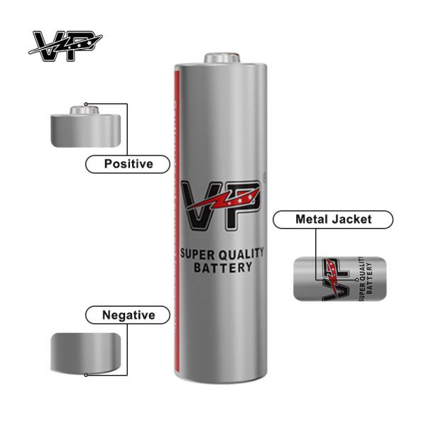 Quality Anti Corrosion VP Batteries R6P AA UM3 Metal Shell Carbon Zinc Battery 90mins for sale