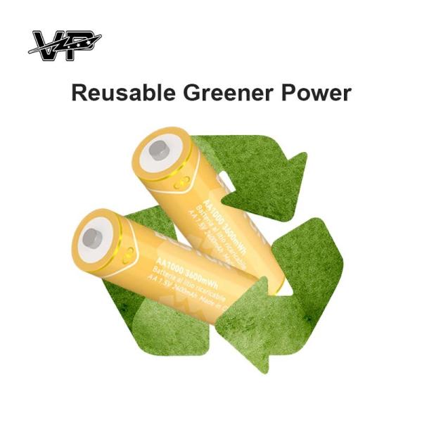 Quality 1.5V Rechargeable AA Cylindrical VP Lithium ion Battery 3600mWh Non USB Charger for sale