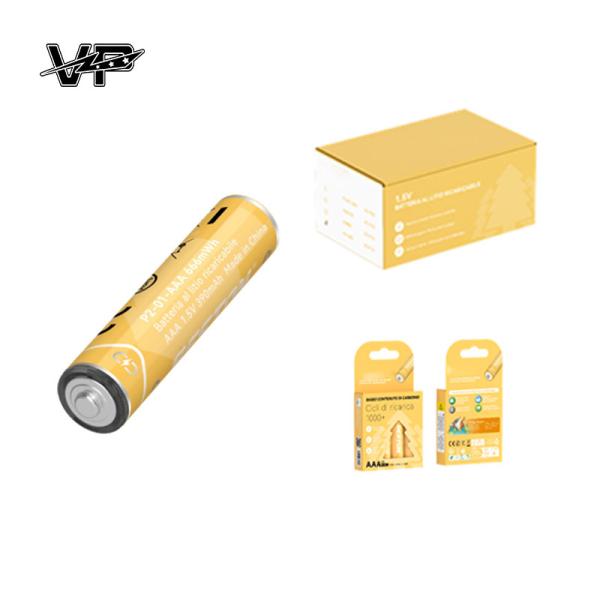 Quality 1.5V 660mWh AAA Li Ion Cylindrical Rechargeable Battery Constant VP Batteries for sale