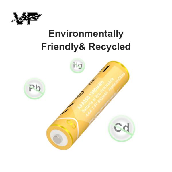 Quality 1300mWh Aaa 1.5 V Rechargeable VP Li Ion Battery By Free And Flexible Charging for sale