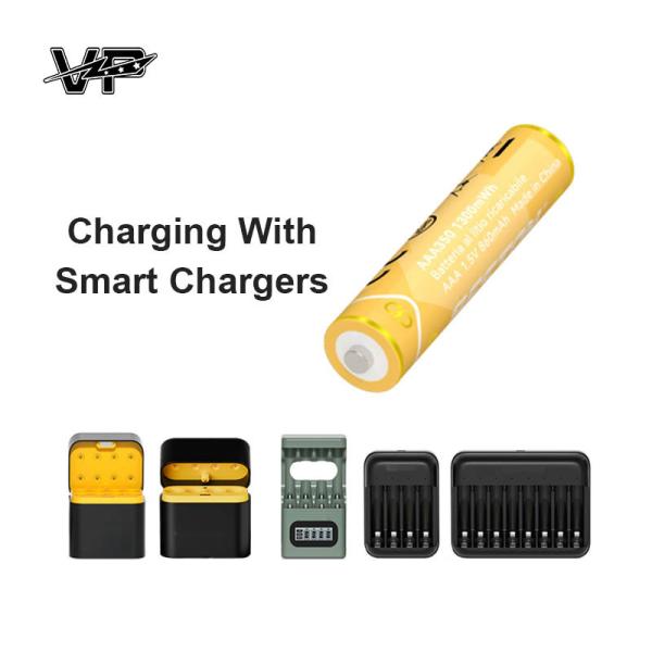 Quality 1300mWh Aaa 1.5 V Rechargeable VP Li Ion Battery By Free And Flexible Charging for sale