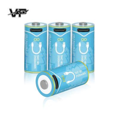 China High Capacity 3100mWh 3.7 Volt Lithium Ion Battery 16340 VP Rechargeable Batteries for sale