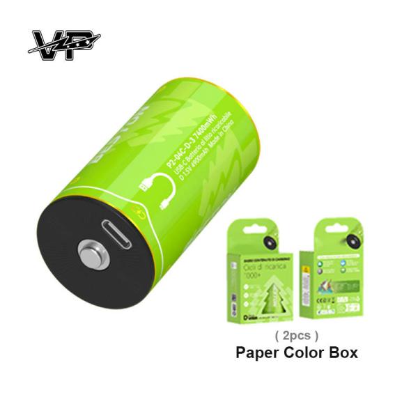 Quality Super Heavy Duty D Size 7400mWh VP Rechargeable Li Ion Battery Type-C Portable for sale