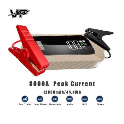 China 3000A 12000mAh VP Car Emergency Start Power Supply Car Power Bank USB Quick Charging for sale