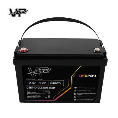 China 12V 50Ah LiFePO4 Auto Rechargeable Lithium Ion VP Custom Battery Pack With Smart BMS for sale