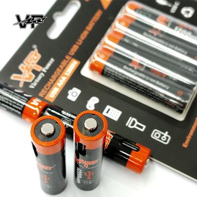 China OEM Custom Logo AAA Li-ion Polymer Rechargeable Battery USB-C Charging with CE RoHS for sale