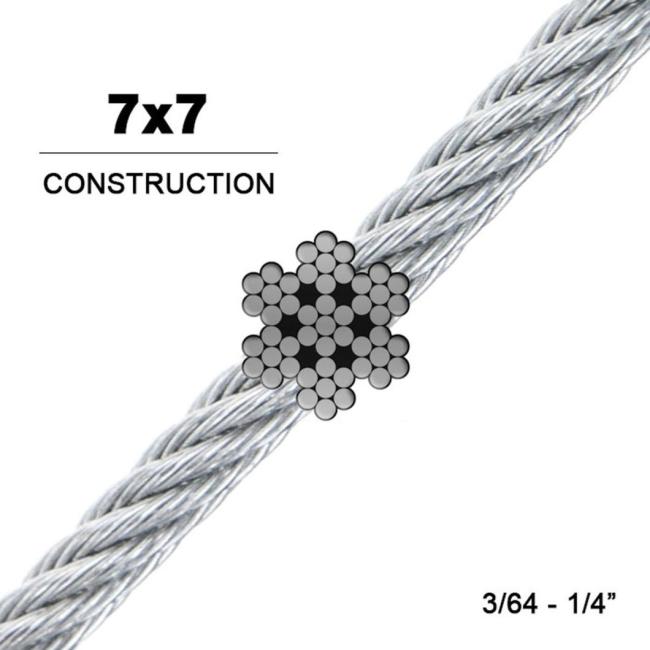 Hot Sale Galvanized Steel Wire Rope 7X7 Constructure Wire