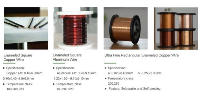 Rectangular Round Enameled Wire 240 Class 1.0-10 mm Piw Polyimide Flat Enameled Copper Wire for Motors