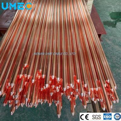 China Solid Copper Bonded Steel Earth Rod 5/8'' For Earthing System Lightning Protection for sale