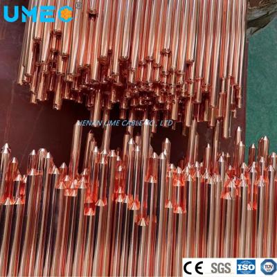 China 1600-2500 mm SAE1020 Solid Copper Bonded Earth Rod voor inspectie door derden Geaccepteerd Te koop