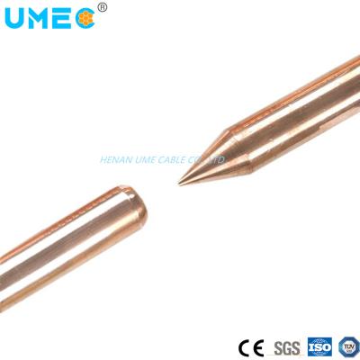 China Copper Weld Clad Steel Ground Rod 14.2/16/17.2mm X1200/1600mm Electroplate Copper 0.254mm for sale