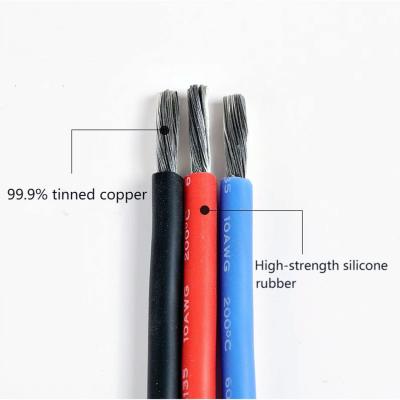 China Electric Tinned Copper Silicone Fiber Glass Wire 20AWG 22AWG 23AWG for Steel Works for sale