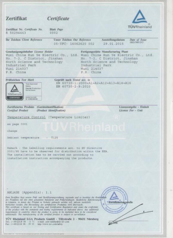 TUV - RUN YE THERMOSTAT