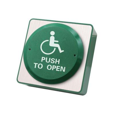 China BD851H 86*86mm Big Metal Switch Door Release Button With Backbox,With Wheelchair Drawing,Suitable To Disabled for sale