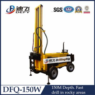 China DFQ-150W 150m trailer mounted hard rock water well drilling rig machines for sale