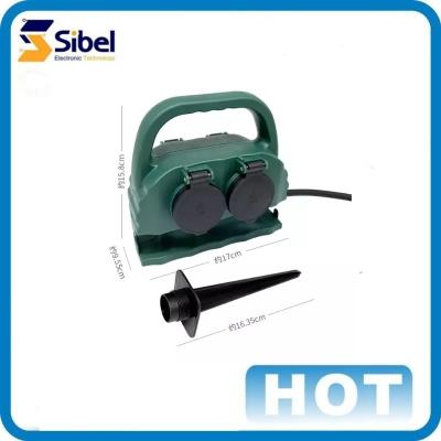 Cina Hot sale 4 way German waterproof IP44 outdoor garden socket with 1.5m 5m 10m rubber extension cord in vendita