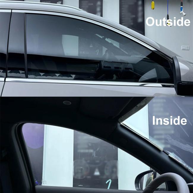 Close-up of window tinting material