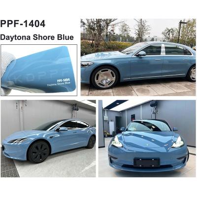 Cina 1.52x16m Daytona Shore Blu Alto Gloss Colore Ppf Film Auto-Reabilitazione Colore Cambiamento Auto Wrap in vendita