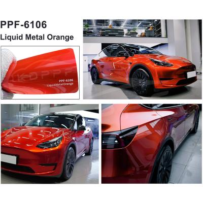 Cina 60 pollici x 53 piedi di metallo di colore arancione pellicola di protezione della vernice 8 Mil di riparazione termico colore PPF in vendita