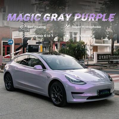 China Magic Gray Purple Self Healing Color Paint Protection Film Anti Scratch TPU PPF with 70°C Recovery 8mil Car Film for sale