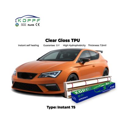China 7.5 mil "1.52*15m Clear Gloss TPU Clear Ppf Film Gloss Paint Protection Film for sale