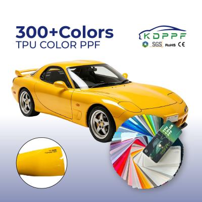 China Color Paint Protection Film TPU PPF Racing Yellow Self-Healing Anti Stain TPU Protective Film 1.52 X 15m with Air Release Technology for sale