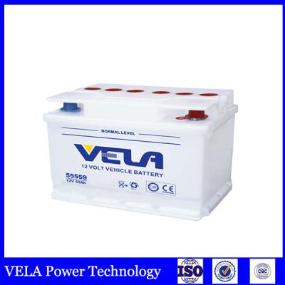 China dry charged car battery DIN55 55559 12V 55AH DIN standard car battery prices for sale